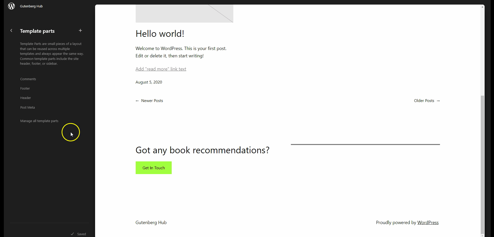 How To Create A Template Part In WordPress Block Editor Gutenberg Hub