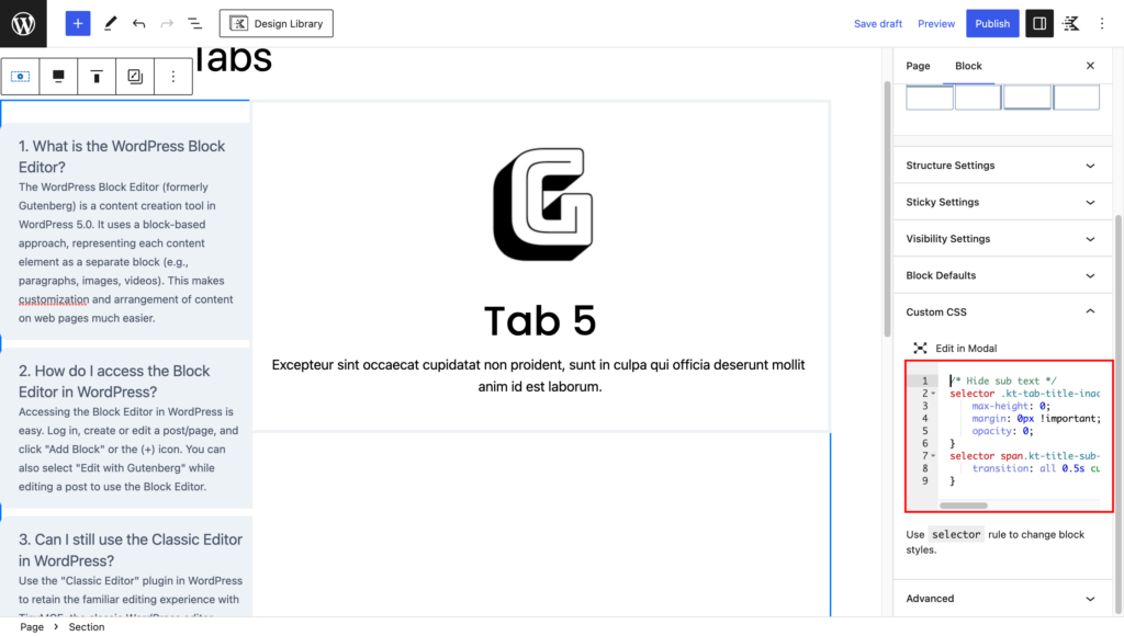How to Create Collapsible Tabs Using Kadence - Gutenberg Hub