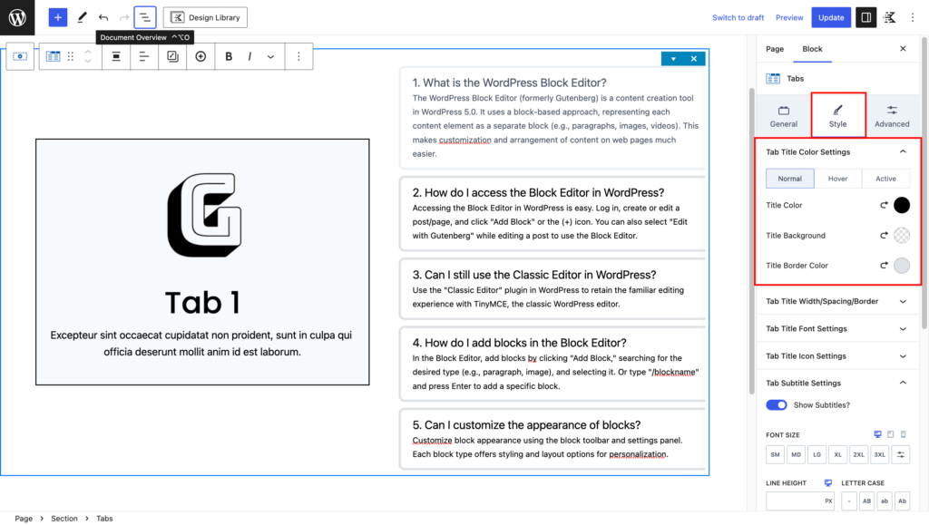 How to Create Collapsible Tabs Using Kadence - Gutenberg Hub