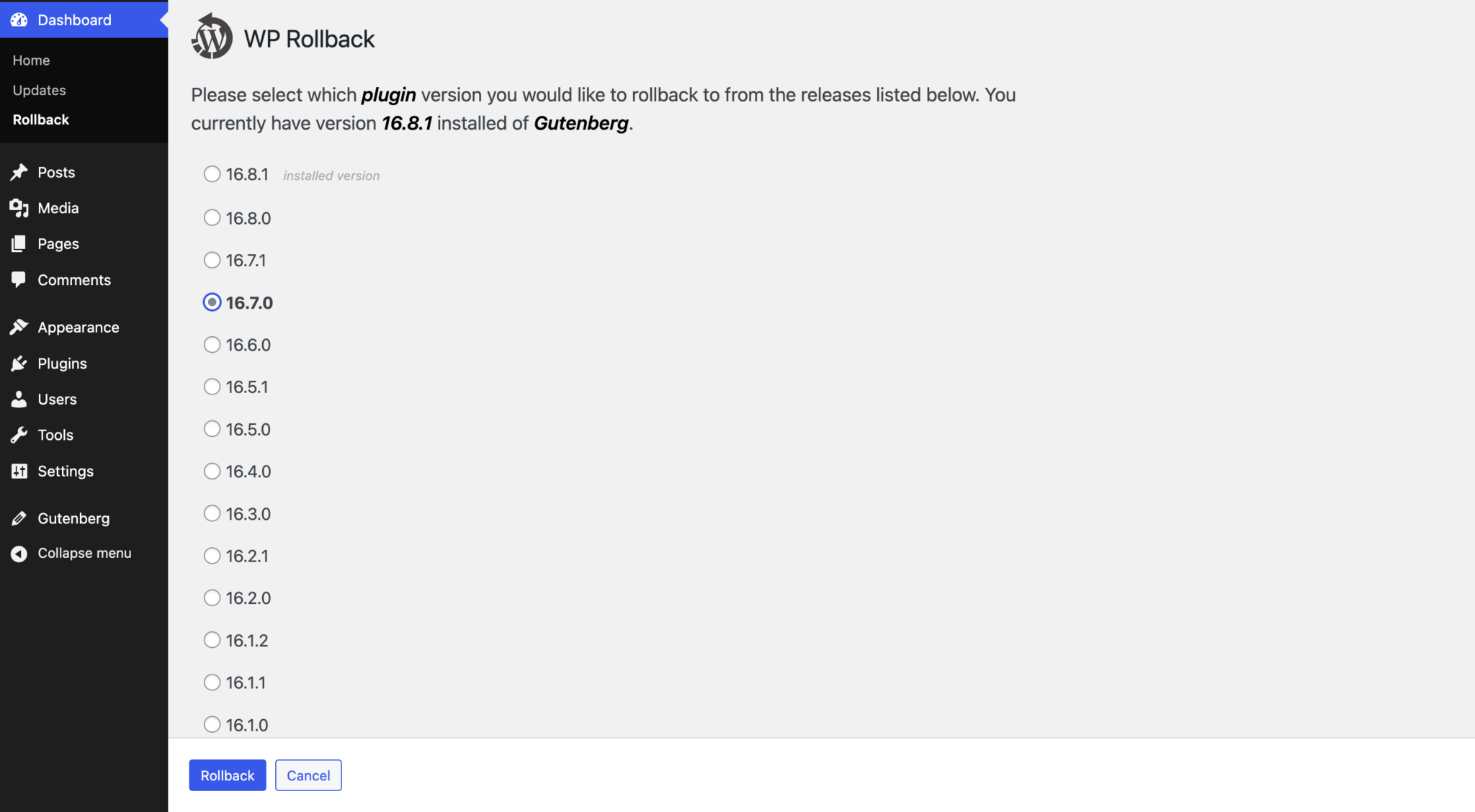 How to Rollback WordPress Plugins and Themes to Previous Versions - Gutenberg Hub