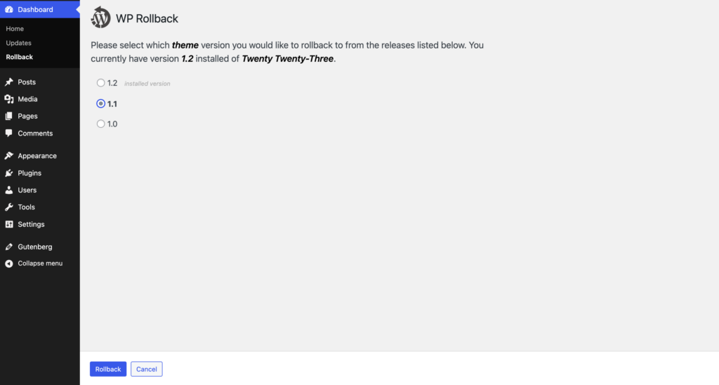 How To Rollback Wordpress Plugins And Themes To Previous Versions
